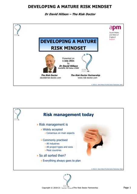 ABC of risk culture. Dr David Hillson | PDF