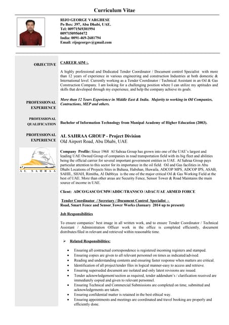 DOCUMENT CONTROLLER CV | DOCX