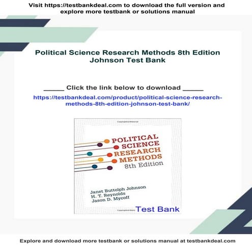 Political Science Research Methods 8th Edition Johnson Test Bank | PDF