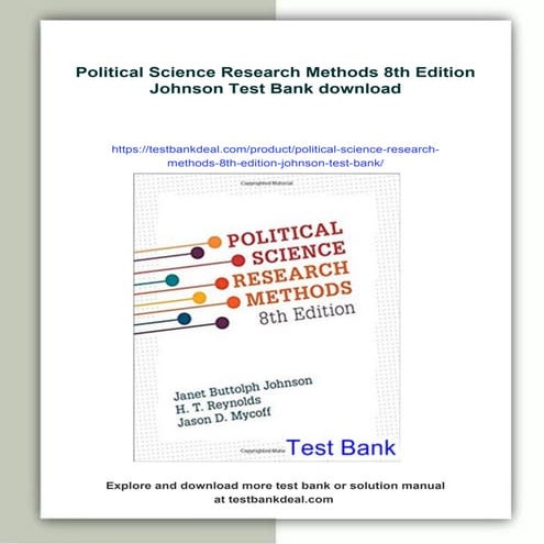 Political Science Research Methods 8th Edition Johnson Test Bank | PDF