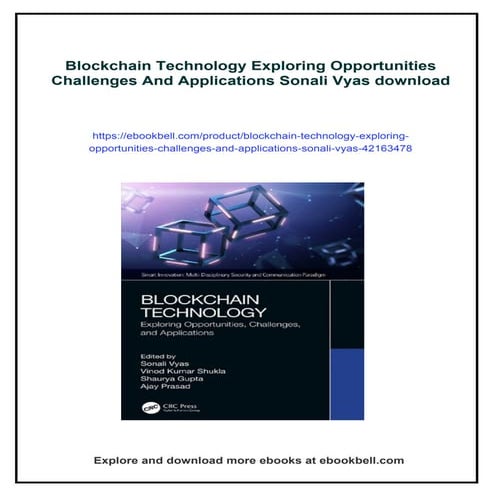 Blockchain Technology Exploring Opportunities Challenges And Applications Sonali Vyas | PDF