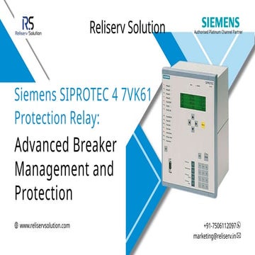 Siemens SIPROTEC 4 7VK61 Protection Relay: | PPTX