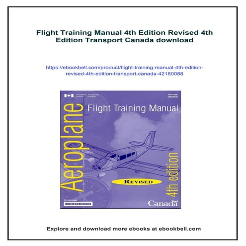 Flight Training Manual 4th Edition Revised 4th Edition Transport Canada ...