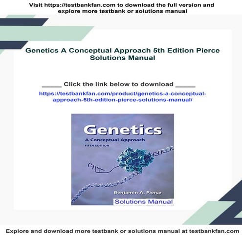 Genetics A Conceptual Approach 5th Edition Pierce Solutions Manual | PDF