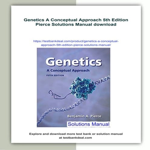 Genetics A Conceptual Approach 5th Edition Pierce Solutions Manual | PDF