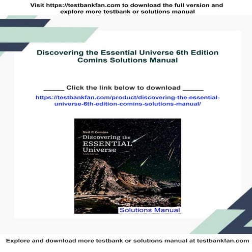 Discovering the Essential Universe 6th Edition Comins Solutions Manual ...