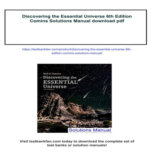 Discovering the Essential Universe 6th Edition Comins Solutions Manual ...