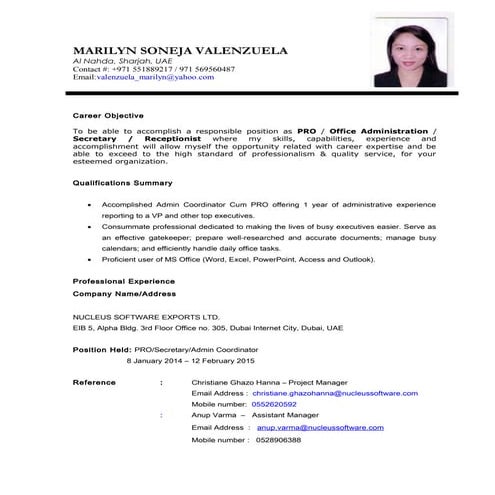 MARILYN VALENZUELA CV | DOC