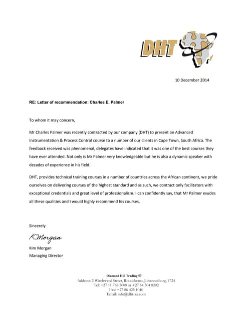 Referral letter - Charles Palmer | PDF