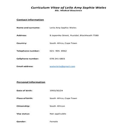 Leila cv | DOCX