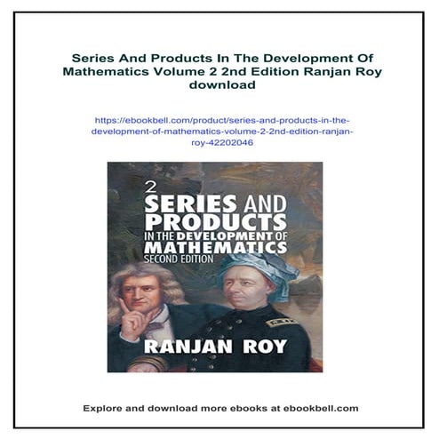 Series And Products In The Development Of Mathematics Volume 2 2nd ...