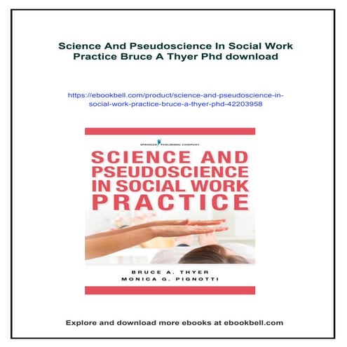 Science And Pseudoscience In Social Work Practice Bruce A Thyer Phd | PDF