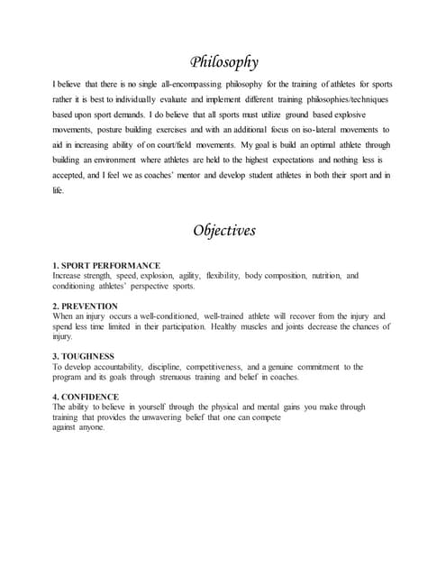 Objectives of sports training | PPT