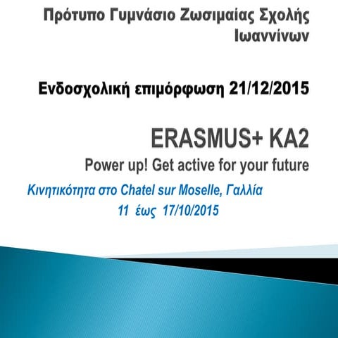 «Erasmus+KA2, Power up! Get active for your future – Kινητικότητα στη ...