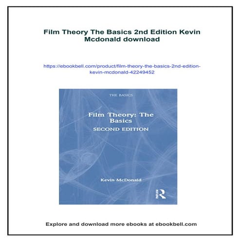 Film Theory The Basics 2nd Edition Kevin Mcdonald | PDF