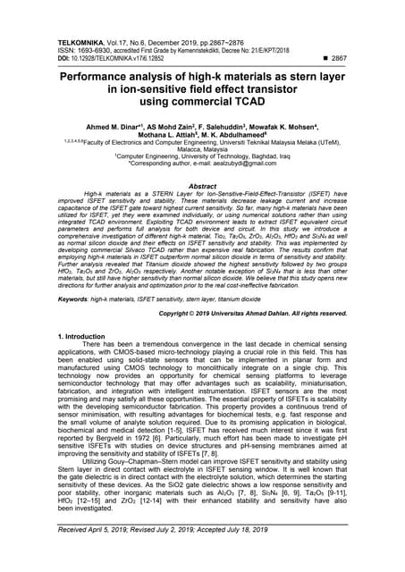 Graphene Field Effect Transistor Simulation With Tcad On Top Gate Dielectric Influence Pdf
