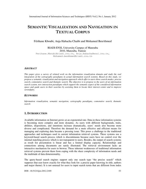 Semantic Visualization And Navigation In Textual Corpus Pdf
