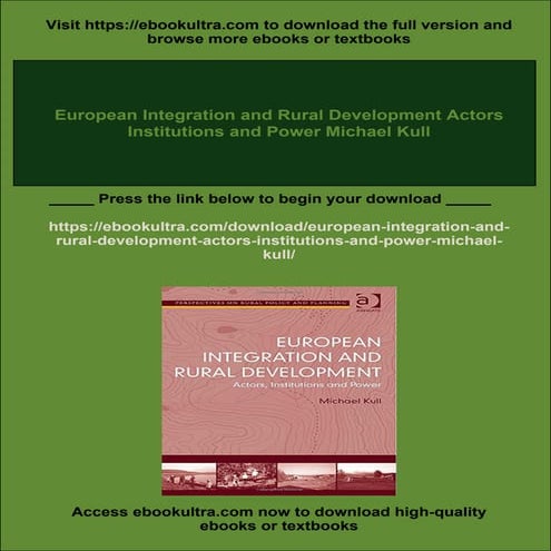 European Integration and Rural Development Actors Institutions and ...