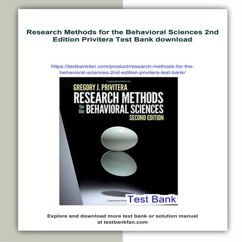 Research Methods for the Behavioral Sciences 2nd Edition Privitera Test ...