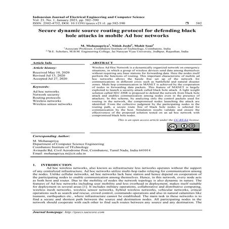 Secure Dynamic Source Routing Protocol For Defending Black Hole Attacks In Mobile Ad Hoc