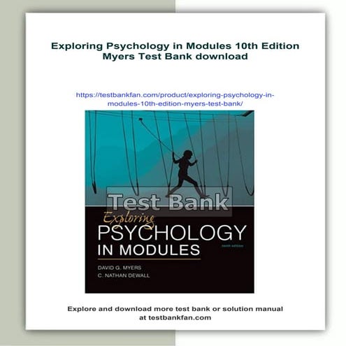 Exploring Psychology in Modules 10th Edition Myers Test Bank | PDF