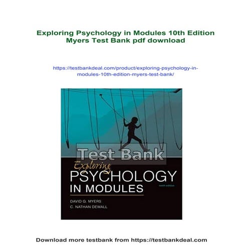 Exploring Psychology in Modules 10th Edition Myers Test Bank | PDF