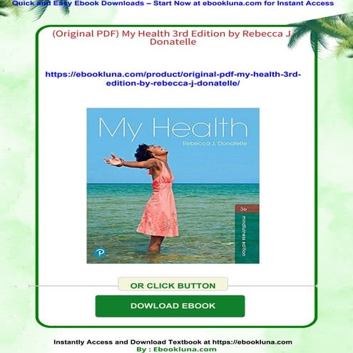 (Original PDF) My Health 3rd Edition by Rebecca J. Donatelle | PDF