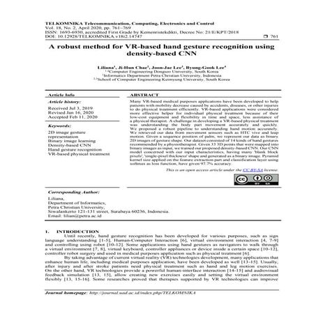 A robust method for VR-based hand gesture recognition using density-based CNN | PDF