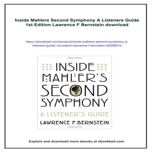 Inside Mahlers Second Symphony A Listeners Guide 1st Edition Lawrence F Bernstein | PDF