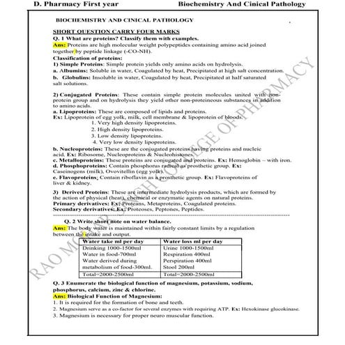 2114 Biochemistry 2nd sem note.pdf.pharm | PDF