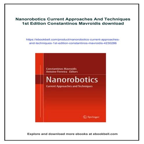 Nanorobotics Current Approaches And Techniques 1st Edition Constantinos ...
