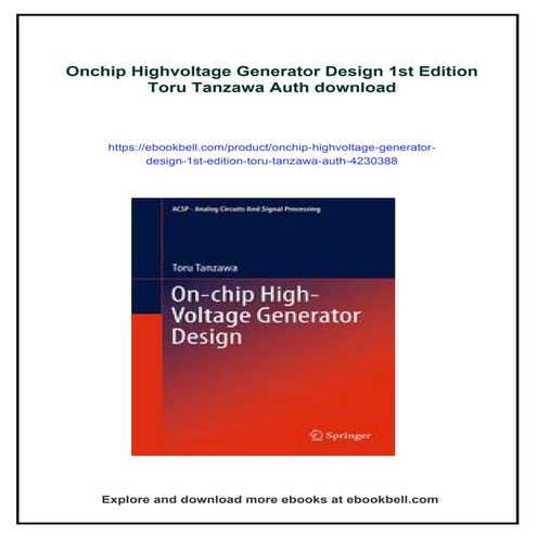Onchip Highvoltage Generator Design 1st Edition Toru Tanzawa Auth | PDF