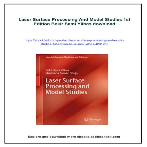 Laser Surface Processing And Model Studies 1st Edition Bekir Sami ...