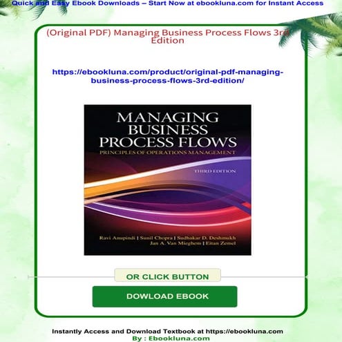 (Original PDF) Managing Business Process Flows 3rd Edition | PDF