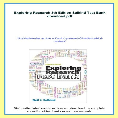 Exploring Research 8th Edition Salkind Test Bank | PDF