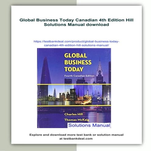 Global Business Today Canadian 4th Edition Hill Solutions Manual | PDF