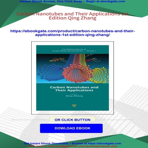 Carbon Nanotubes and Their Applications 1st Edition Qing Zhang | PDF