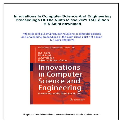 Innovations In Computer Science And Engineering Proceedings Of The ...