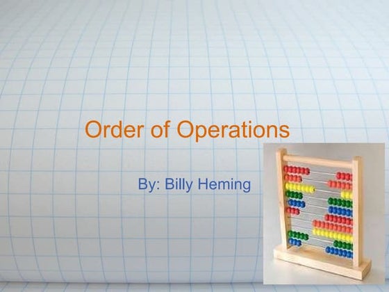 Order Of Operations | PPT