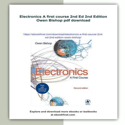 Electronics A first course 2nd Ed 2nd Edition Owen Bishop | PDF