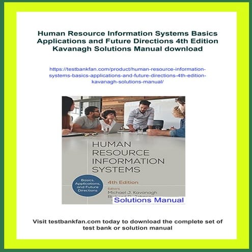 Human Resource Information Systems Basics Applications and Future Directions 4th Edition ...
