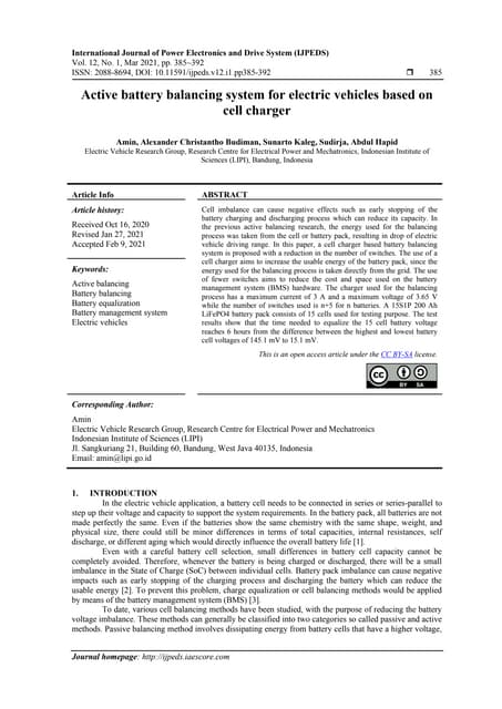 Active cell balancing of Li-Ion batteries using single capacitor and ...