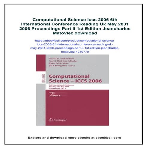 Computational Science Iccs 2006 6th International Conference Reading Uk ...