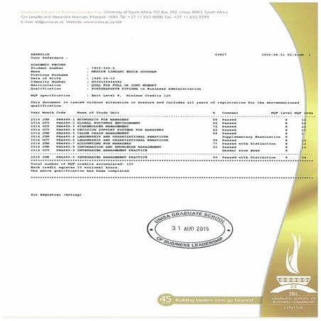 Final Academic Record | PDF