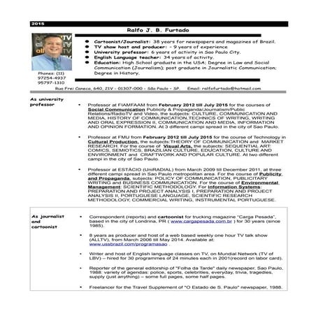 Curriculum professional of Geraldo Seabra | PDF