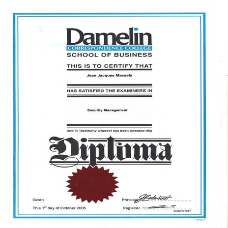 Damelin Certificate | PDF