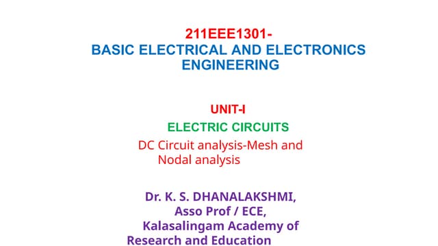 Mesh analysis and Nodal Analysis | PPTX