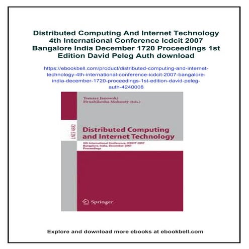 Distributed Computing And Internet Technology 4th International Conference Icdcit 2007 Bangalore ...