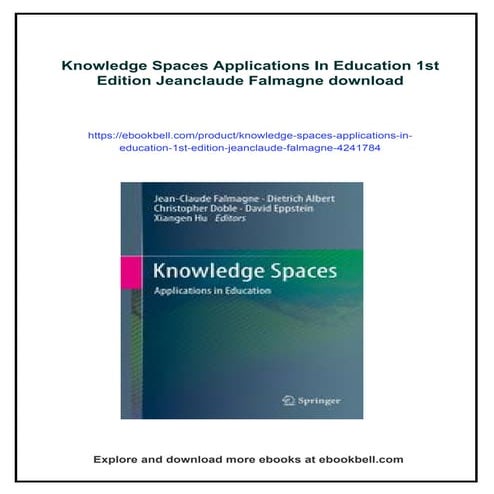 Knowledge Spaces Applications In Education 1st Edition Jeanclaude Falmagne | PDF
