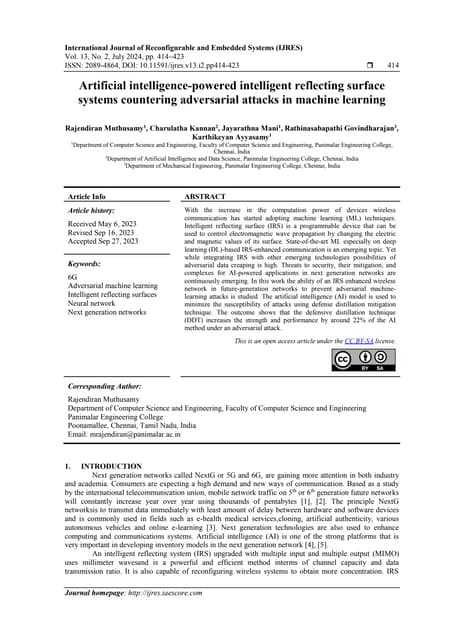 Survey of Adversarial Attacks in Deep Learning Models | PDF | Information and Network Security ...